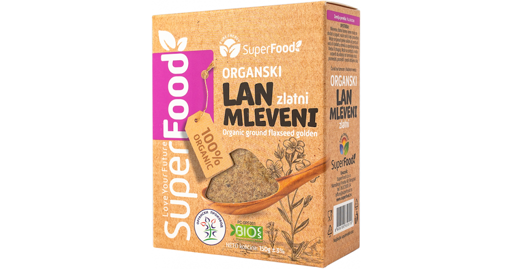 Lan mleveni zlatni organski 150g SuperFood