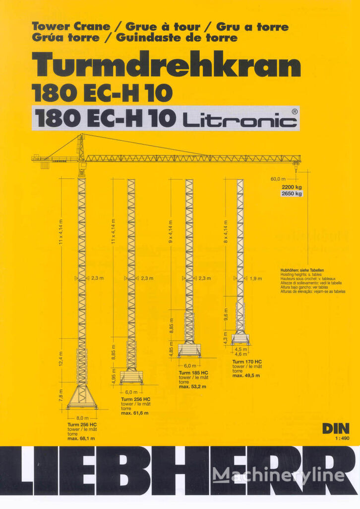 Izdajem Liebherr 180EC-H10 Litronic toranjsku dizalicu
