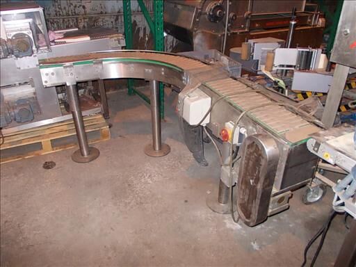 NNP Stainless 90 degree slat band conveyor trakasti transporter