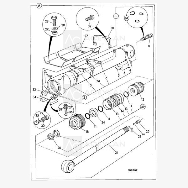 JCB 540/140-Ram Inner Extension G.A. 561/60154 hidraulični cilindar za JCB TELEHANDLER prednjeg utovarivača