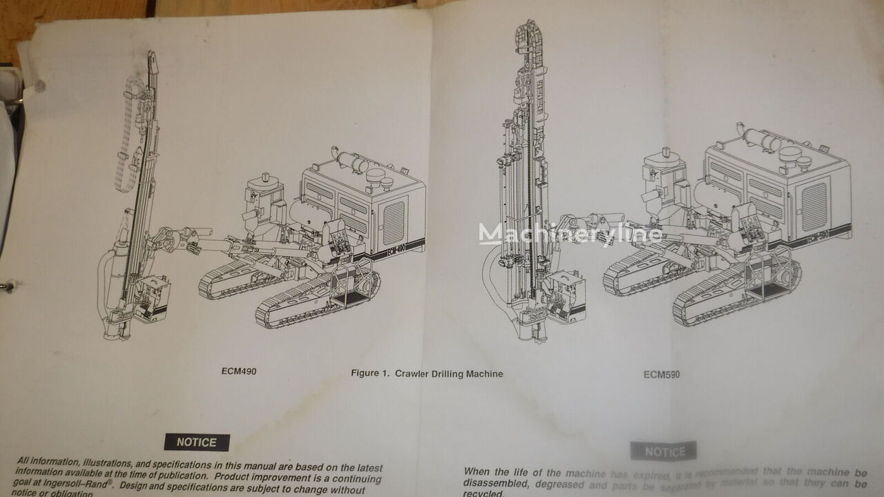 ECM590 uputstvo za upotrebu za Ingersoll Rand ECM490 / ECM590 bušaćeg postrojenja