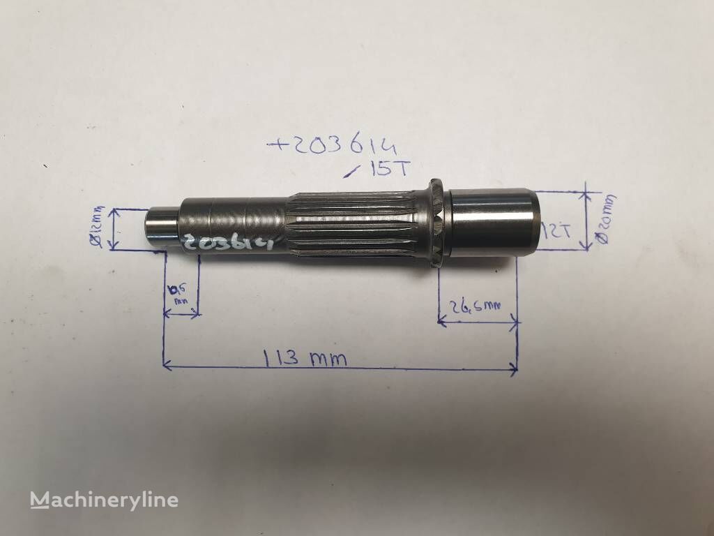 MOTORSHAFT 12T 15T L=113mm 103-010002 za bagera