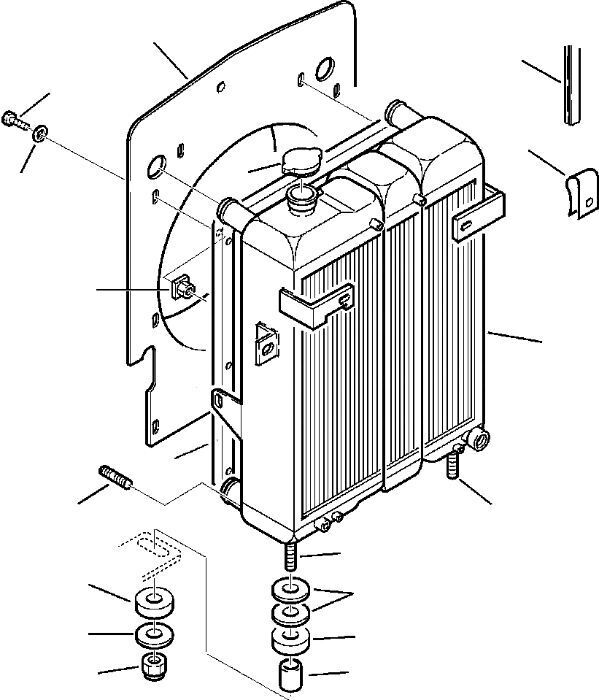 87560044 radijator za hlađenje motora za Komatsu WB140 , WB140PS , WB150 , WB150AWS bagera-utovarivača