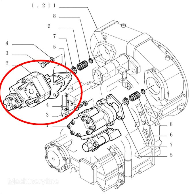 Fiat-Hitachi 76044273 hidraulična pumpa za Fiat-Hitachi W190 prednjeg utovarivača