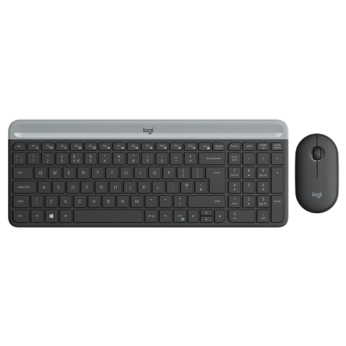 LOGITECH Bežična tastatura i miš MK470 SLIM WIRELESS COMBO (Crna) - 920-009202 USB nano prijemnik, Membranski tasteri, EN (US), Alkalna baterija