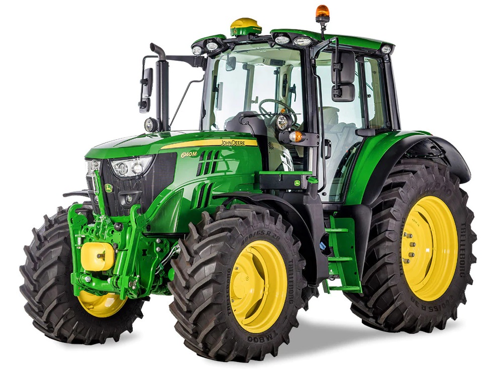John Deere 6140M traktor, snage 140KS, sa DeLux kabinom, 4WD pogonom, prednja i zadnja hidraulika, težine 5,8t