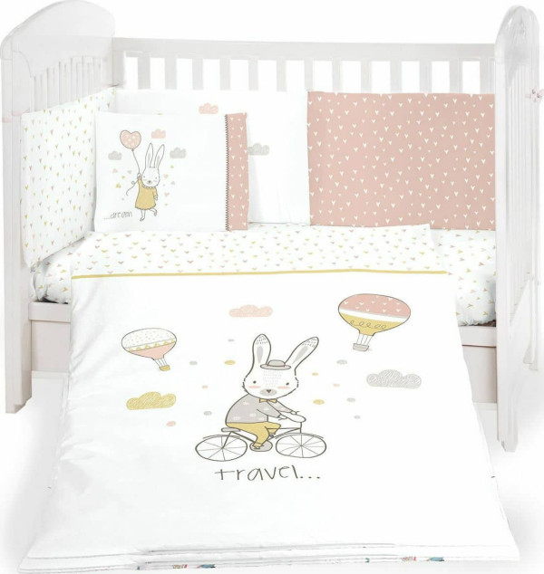 Posteljina sa ogradicom 6u1, Rabbits in Love, 60x120 Kikka Boo