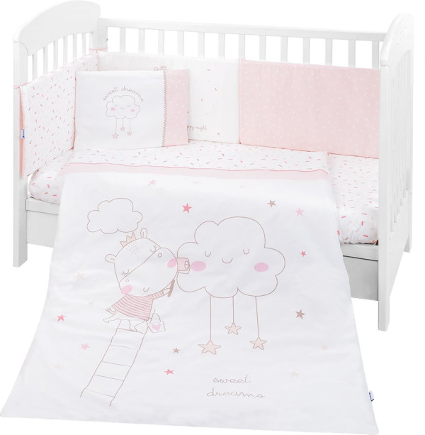 Posteljina sa ogradicom 6u1, Hippo Dreams, 70x140 Kikka Boo