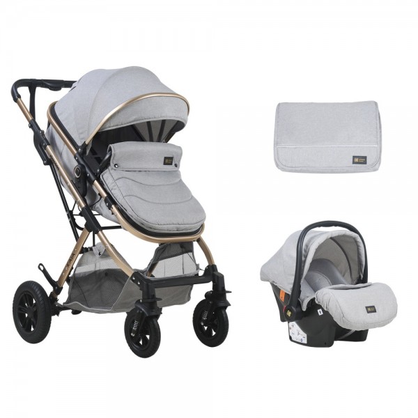 Kolica za bebe KAIA Set 2u1, sa autosedistem, Kikka Boo, Light Grey