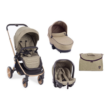 Kolica za bebe VICENZA set 3u1, autosediste+tvrda korpa, Kikka Boo, Beige