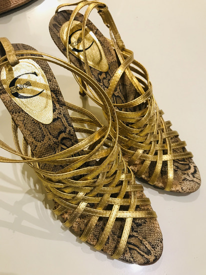 ROBERTO CAVALLI HIGH COUTURE zlatne sandale