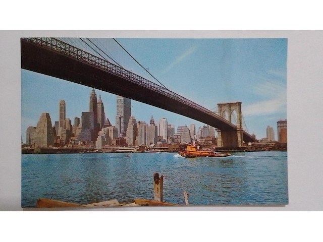 NEW YORK CITY-BROOKLYN BRIDGE-POST CARD (505)