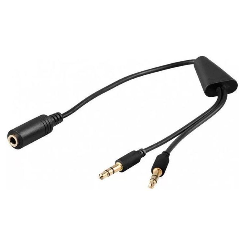 E-green Adapter Audio 3.5mm stereo (F) – 2x 3.5mm stereo (M)