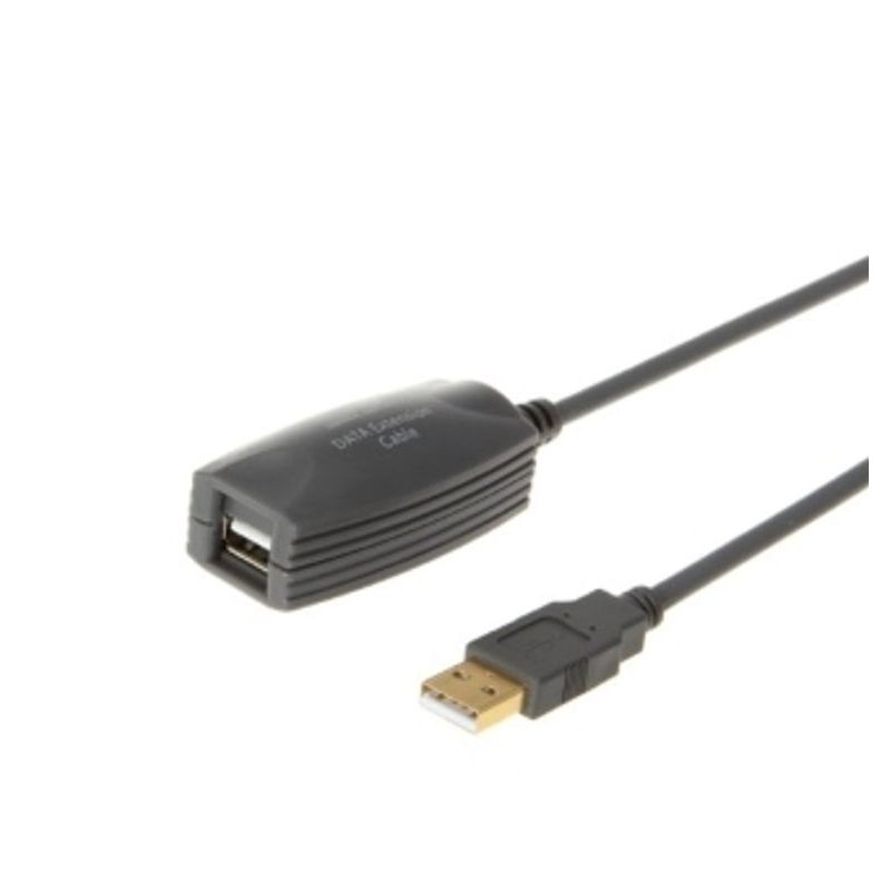 E-green Kabl sa pojačivačem USB A – USB A M/F 5m crni