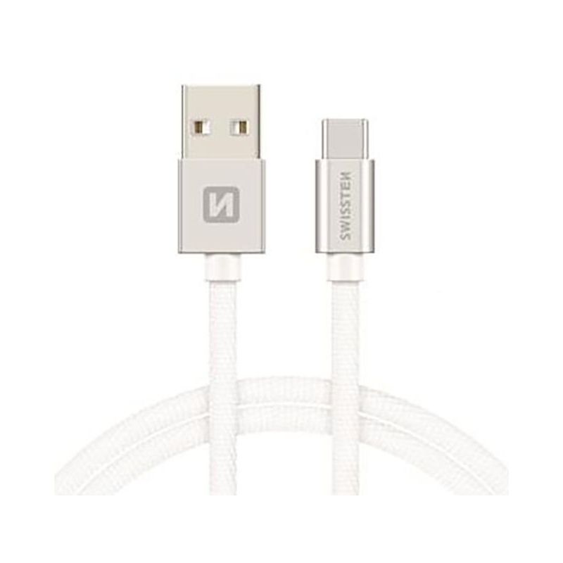 Swissten Data kabl tekstil USB na iPhone 1.2m srebrni