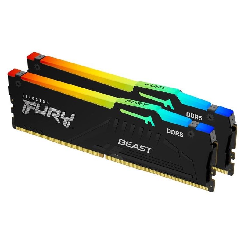 Kingston DIMM DDR5 64GB (2x32GB kit) 5600MT/s KF556C40BBAK2-64 Fury Beast RGB black