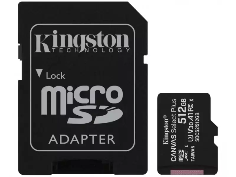 KINGSTON A1 MICROSDXC 512GB 100R CLASS 10 SDCS2/512GB + ADAPTER