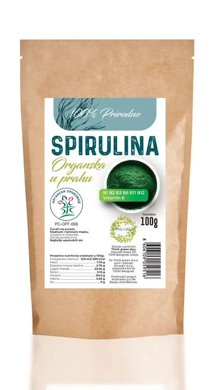 Organska spirulina 100gr Think Green