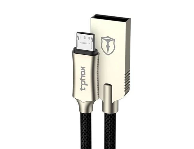 T-phox (74062) micro USB (muški) na USB (ženski) 1.2m crno-zlatni