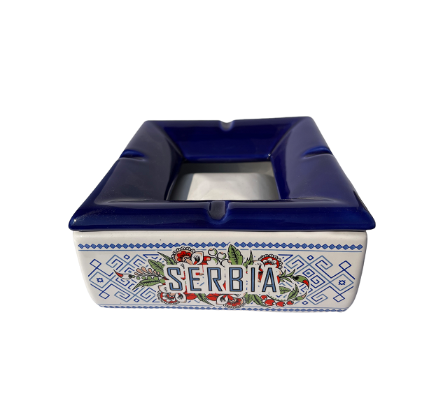 Četvrtasta pepeljara Srbija – plava