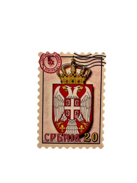 Keramički magnet grb Srbije poštanska marka