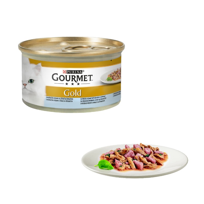 Gourmet gold Duo Riba i spanać u sosu 24x85g
