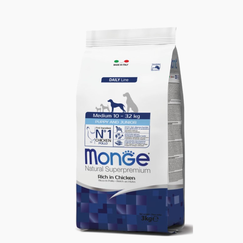 Monge Medium Puppy and Junior piletina 800g, 3kg i 12kg