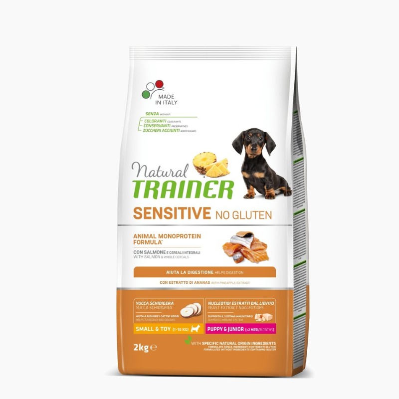 Trainer Natural Mini Puppy and Junior Sensitive bez glutena Losos 2kg