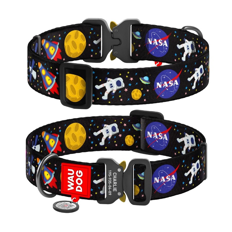 Ogrlica NASA sa QR pasošem za velike pse – metalna kopča