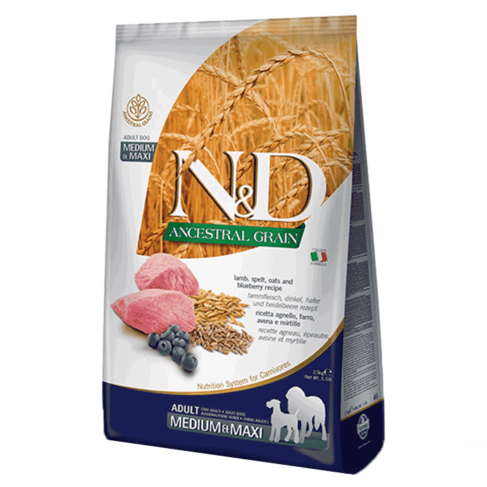 N&D Low Grain Medium/Maxi Adult, Jagnjetina & Borovnica