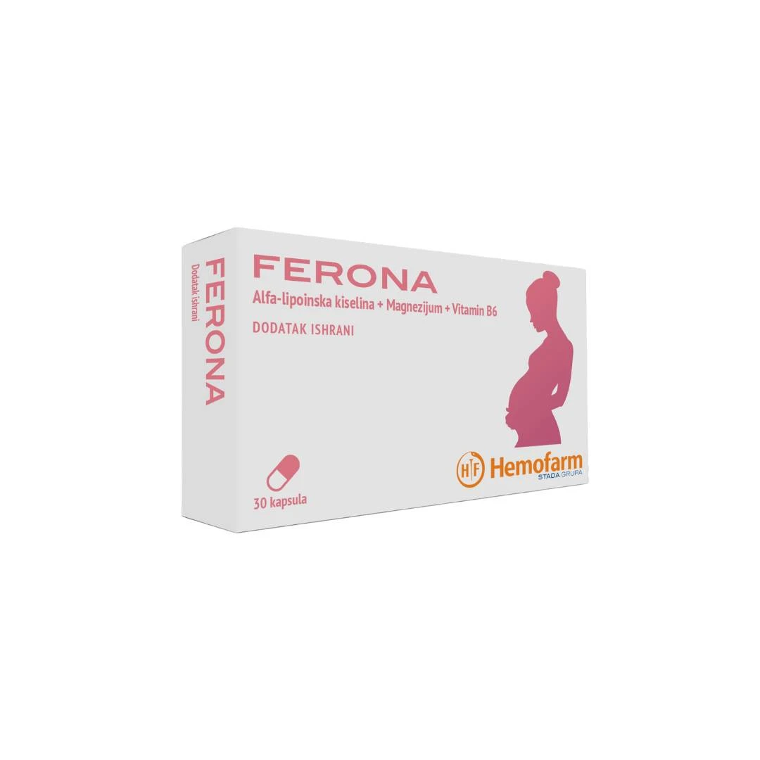 Hemofarm FERONA Alfa Lipoinska Kiselina 300 mg Magnezijum i Vitamin B6 za Trudnice 30 Kapsula