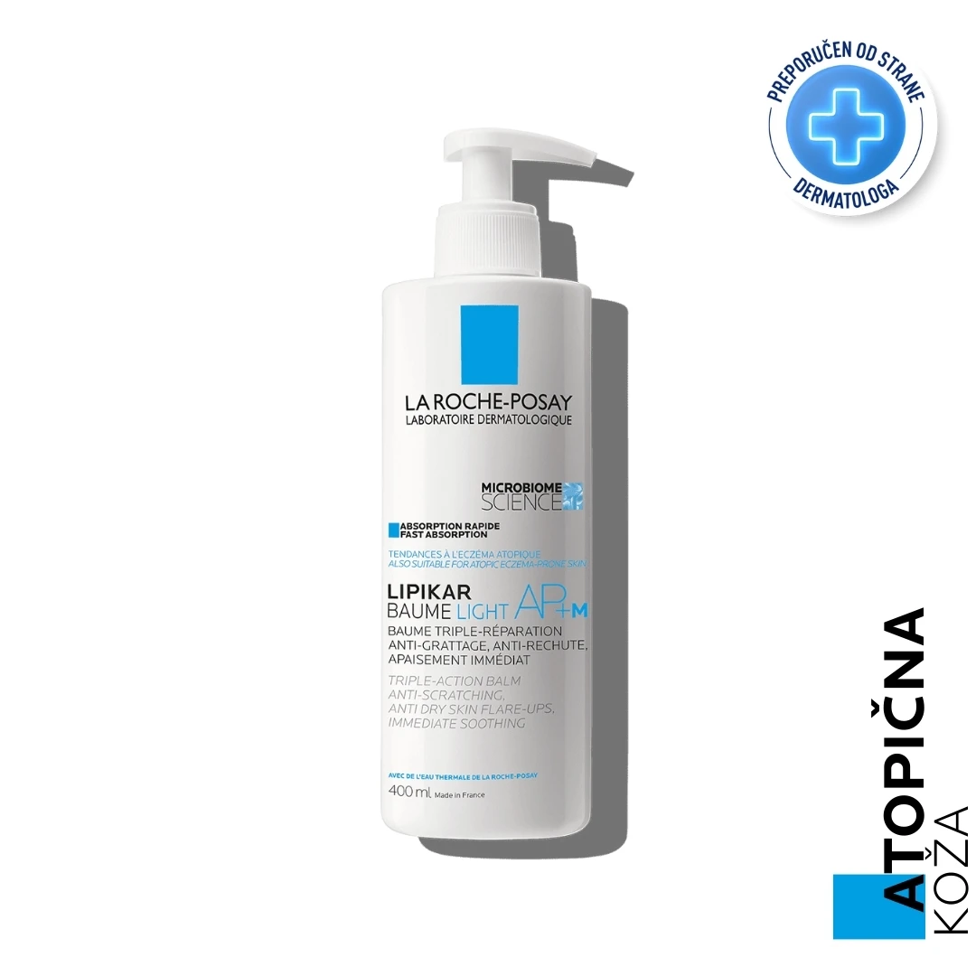 La Roche-Posay LIPIKAR BAUME LIGHT AP+M Revitalizirajući Lagani Brzoupijajući Balzam za Suvu Atopičnu Kožu Sklonu Alergijama 400 mL