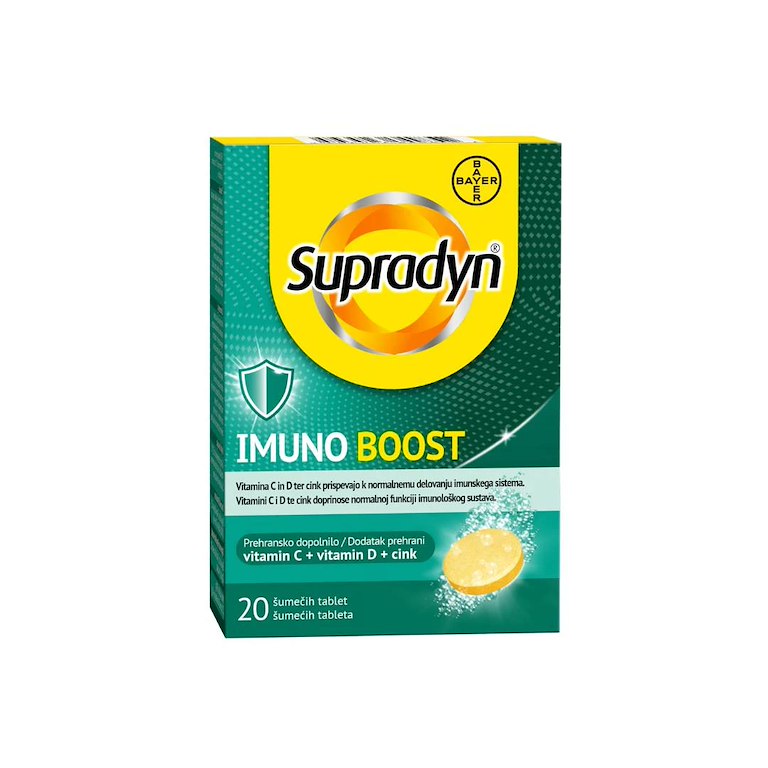 Supradyn® IMUNO BOOST 20 Šumećih Tableta sa Vitaminom C, Cinkom i Vitaminom D