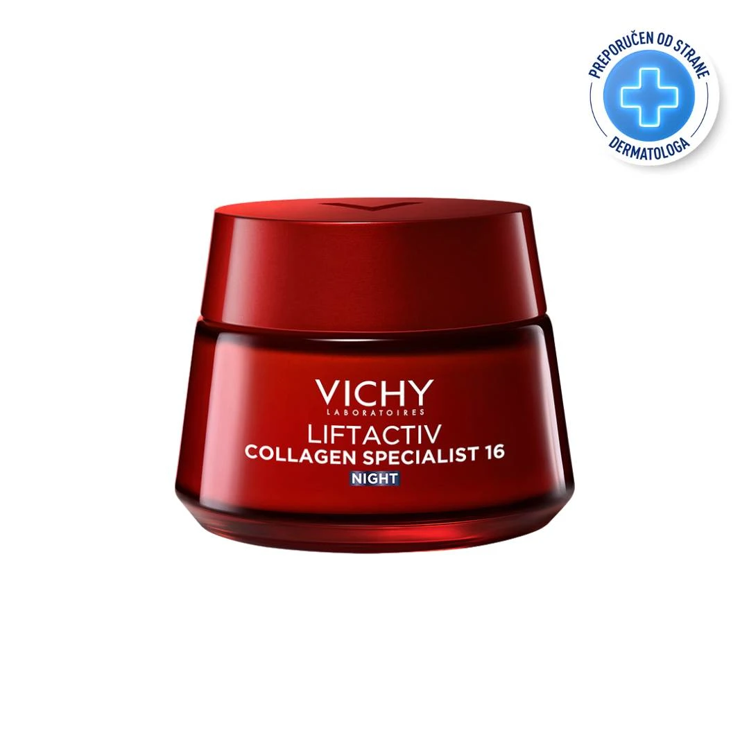 VICHY LIFTACTIV COLLAGEN SPECIALIST Noćna Nega za Korekciju Bora, Čvrstine i Blistavosti Kože s Vitaminom Cg i anti-aging Peptidima 50 mL