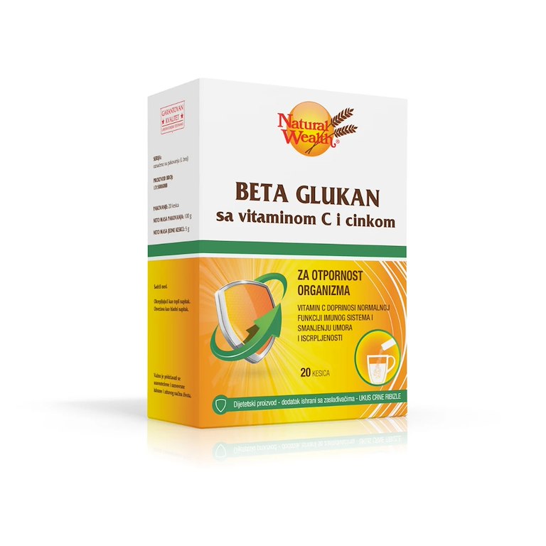 Natural Wealth® BETA GLUKAN sa Vitaminom C i Cinkom - 20 Kesica