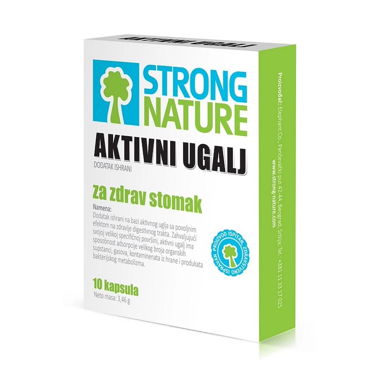 STRONG NATURE Aktivni Ugalj 250 mg 10 Kapsula