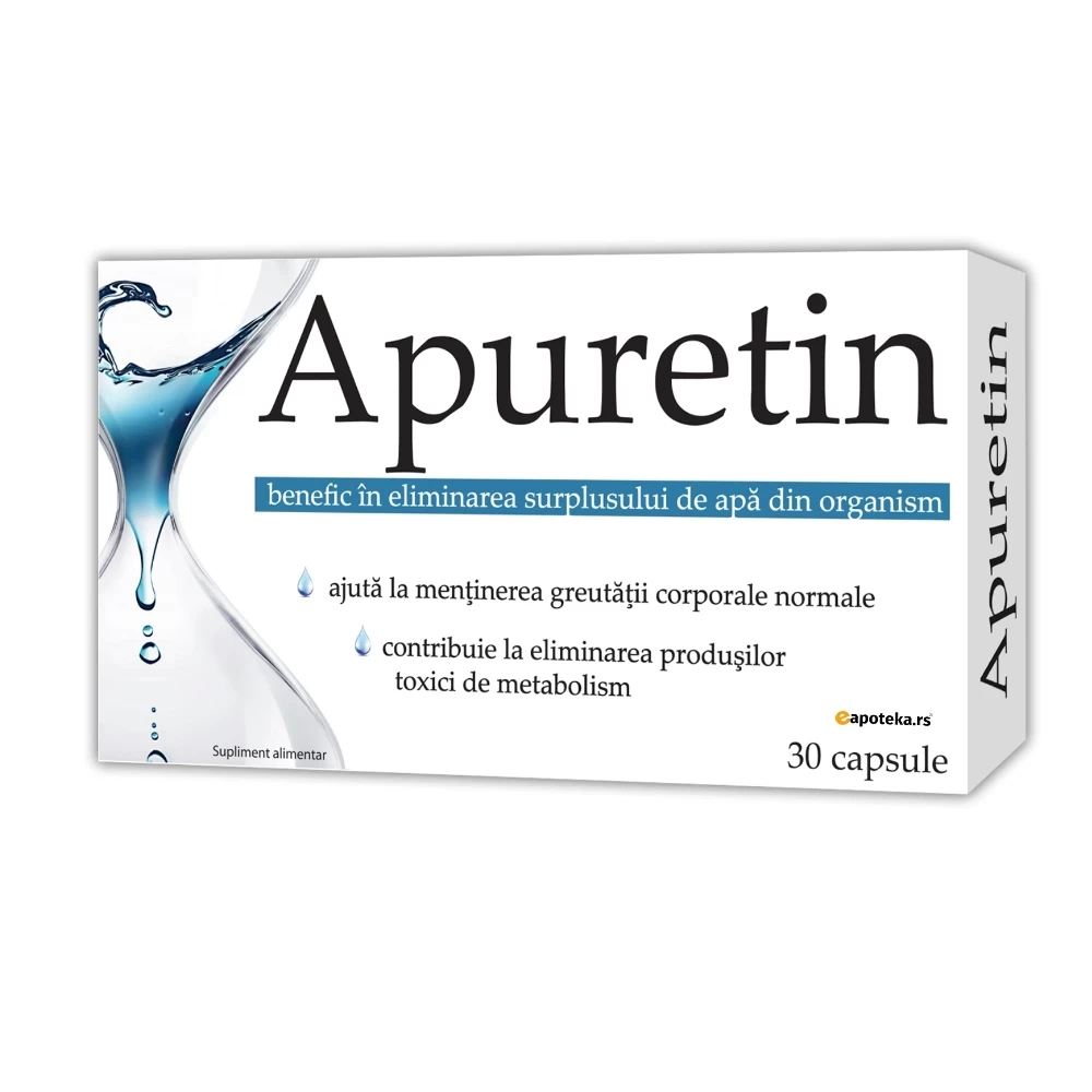APURETIN 500 mg 30 Kapsula za Izbacivanje Viška Vode i Detoksikaciju Organizma