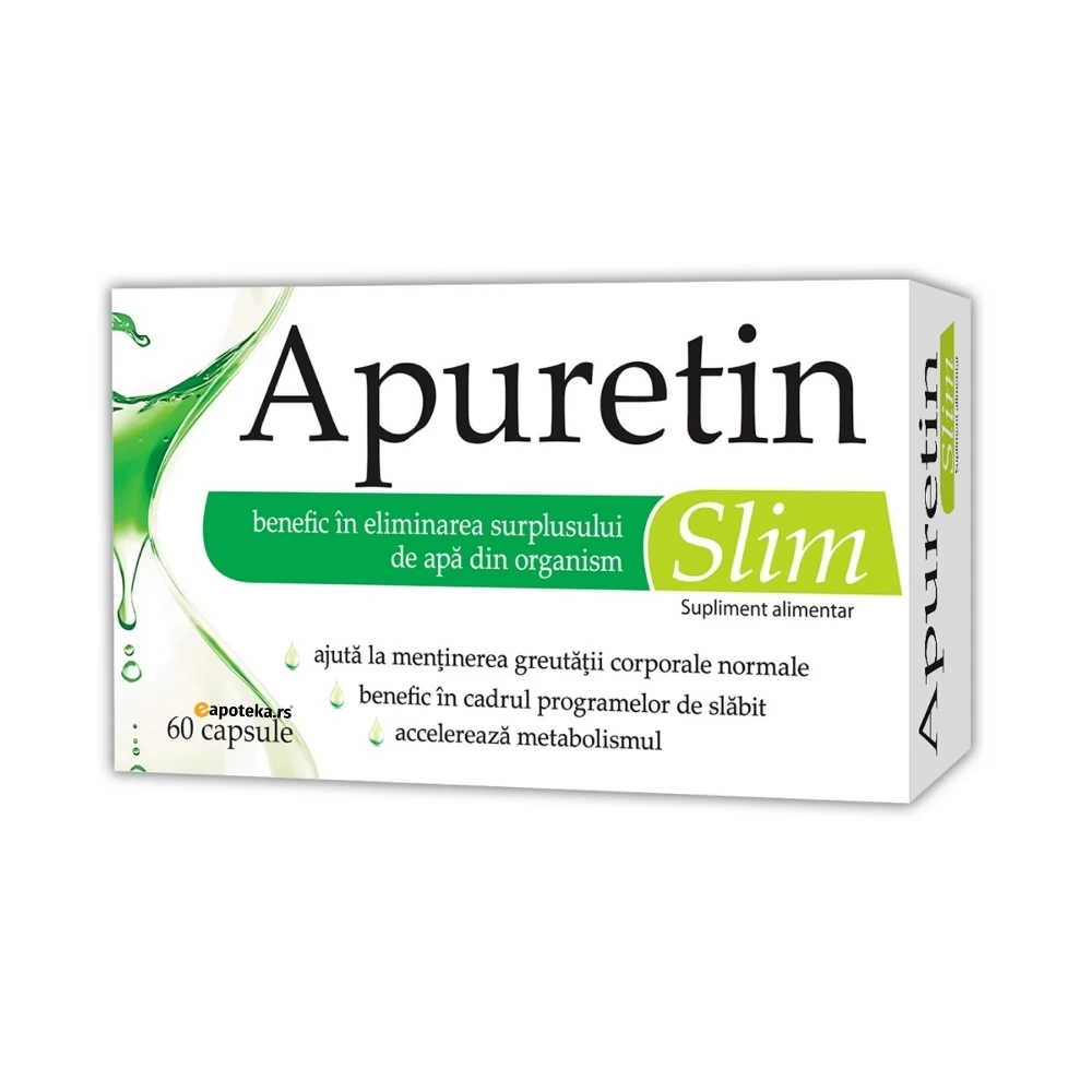 APURETIN Slim 500 mg 60 Kapsula za Izbacivanje Viška Vode i Ubrzavanje Metabolizma