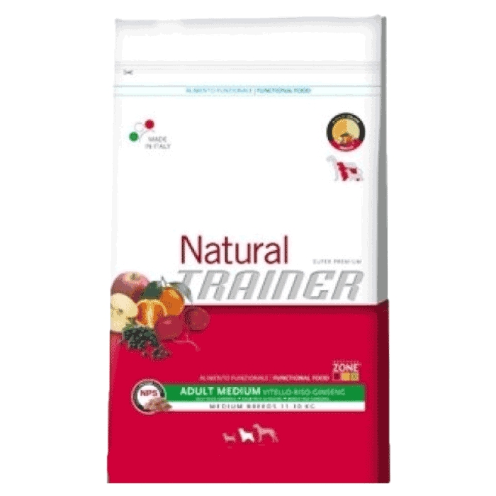 Trainer Natural Adult Medium Govedina, Pirinač & Ginseng