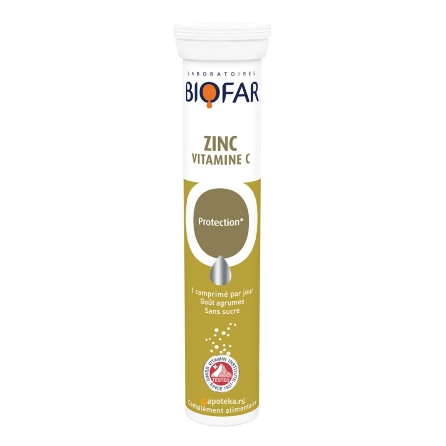BIOFAR Cink i Vitamin C, 20 Šumećih Tableta