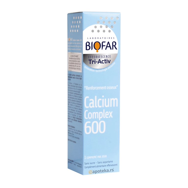 BIOFAR TriActiv Calcium Complex 600; 15 Šumećih Tableta