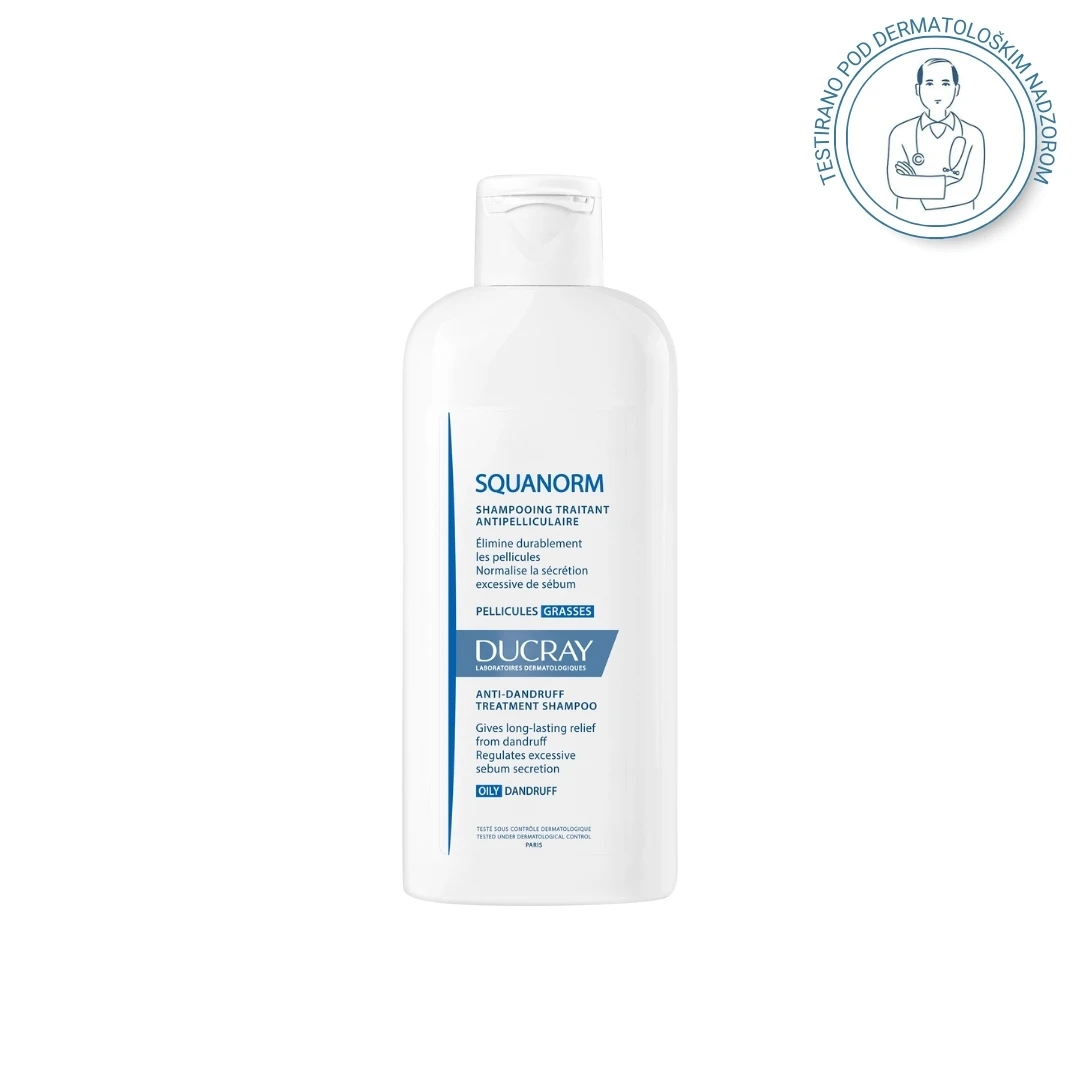 DUCRAY SQUANORM Šampon Protiv Masne Peruti Squanorm Anti-Dandruff Treatment Shampoo Oily Dandruff 200 mL