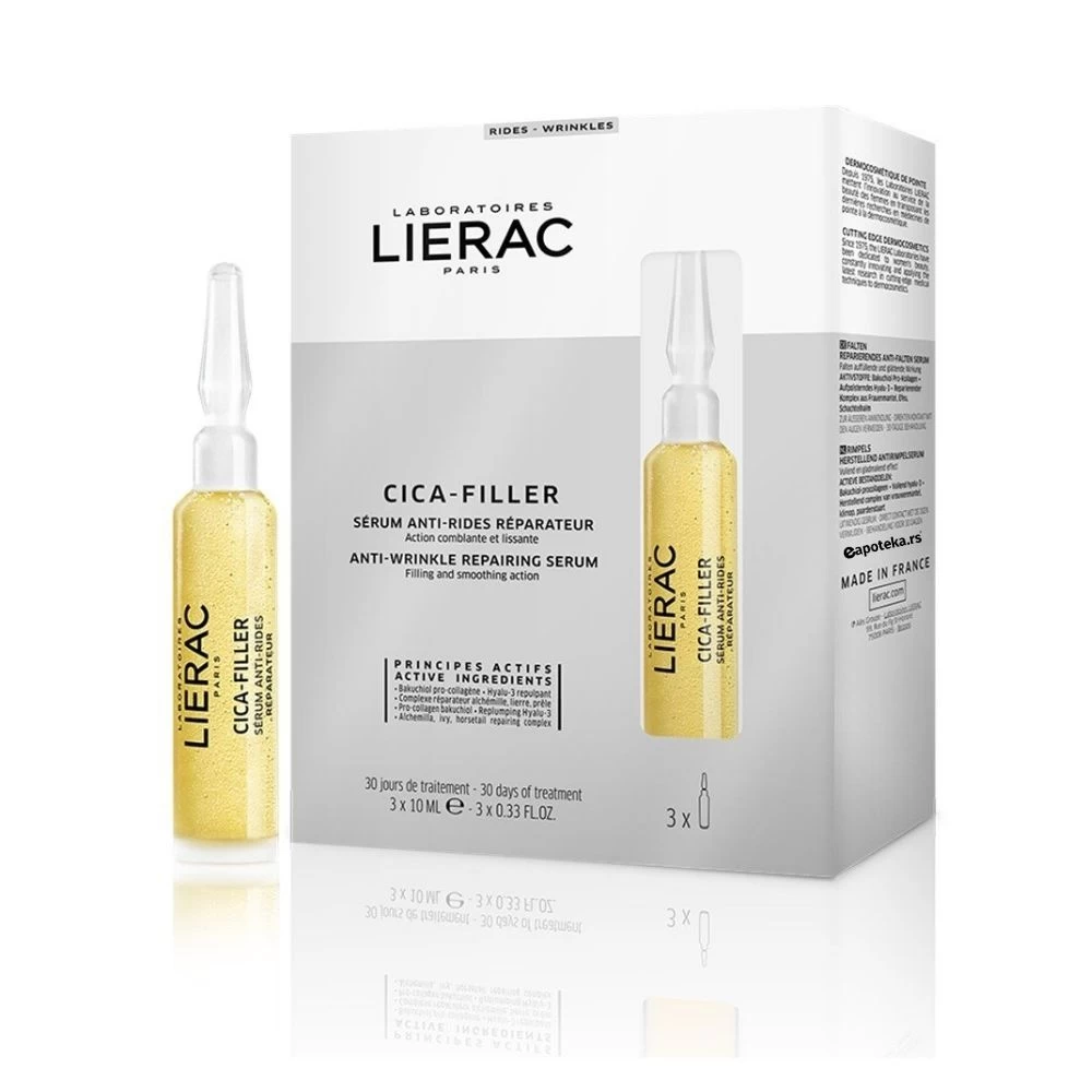 LIERAC CICA FILLER Booster Serum za Korekciju Bora 3x10 mL