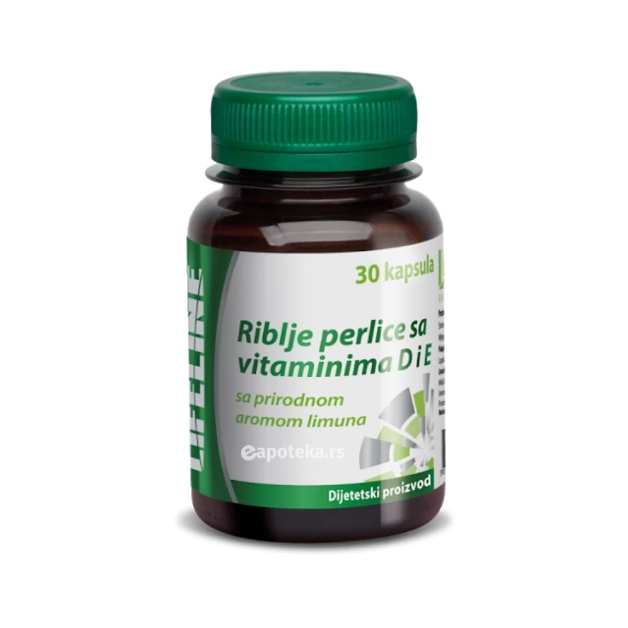 LIFELINE Riblje Perlice sa Vitaminima D i E 30 Kapsula