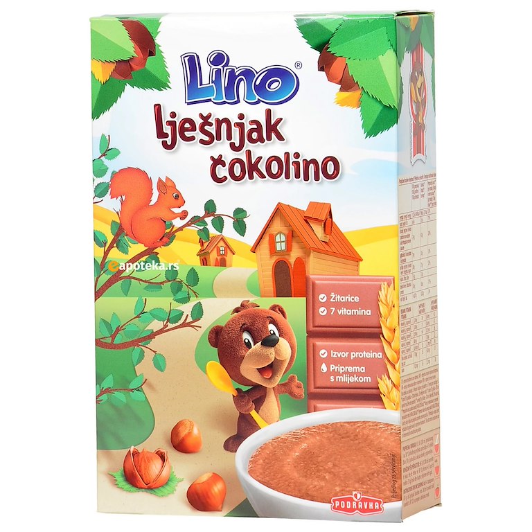 Lino® Bezmlečna Kaša Lešnik Čokolino 200g