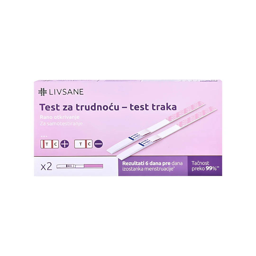 LIVSANE Test Traka za Rano Utvrđivanje Trudnoće 2 Testa