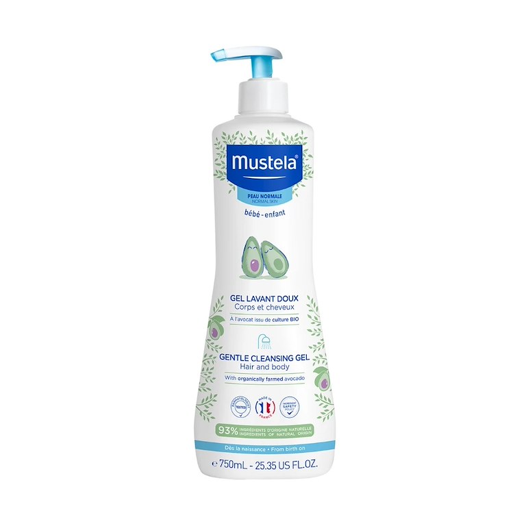 Mustela® Blagi Gel za Kupanje sa Organskim Avokadom 750 mL