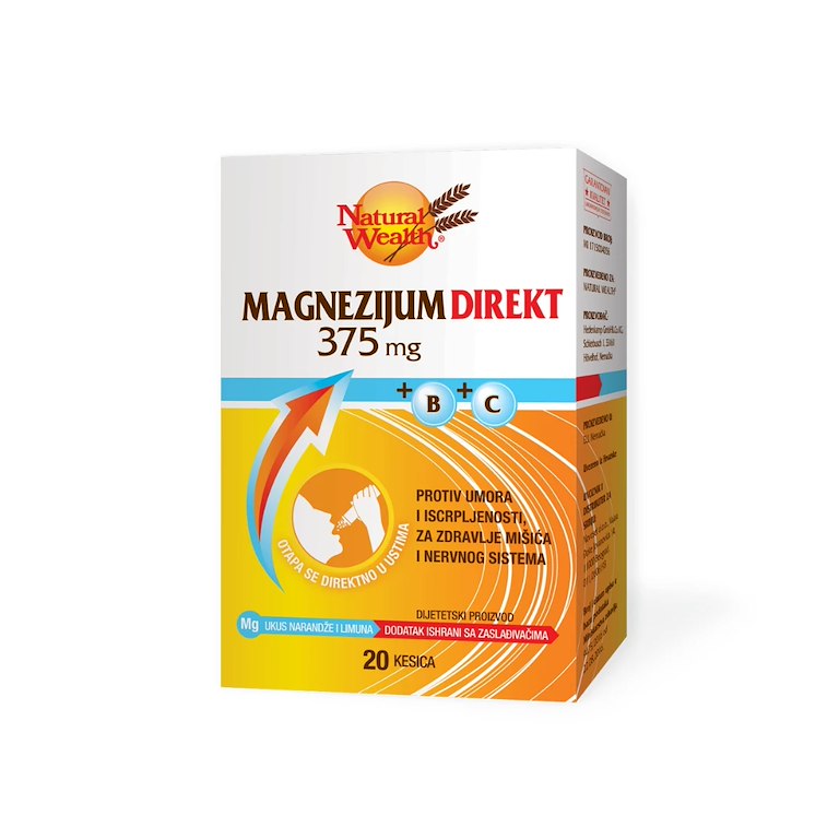 Natural Wealth® DIREKT Magnezijum 375 mg 20 Kesica