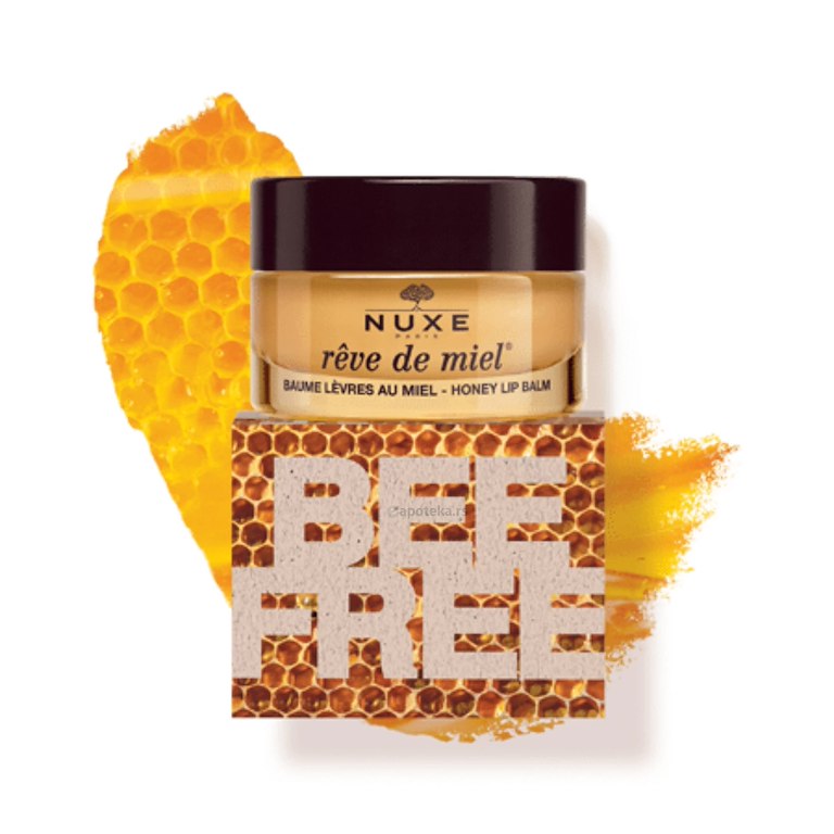 NUXE Rêve de Miel® Baume Levres au Miel Ultra-Nourrissant et Reparateur Bee Free 15g