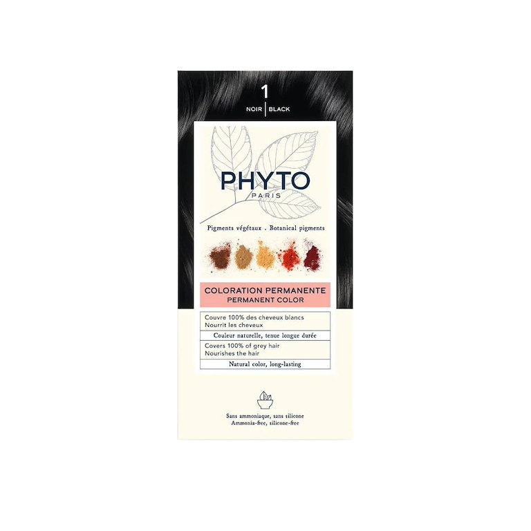 PHYTO COLOR 1 Crna Biljna Farba za Kosu